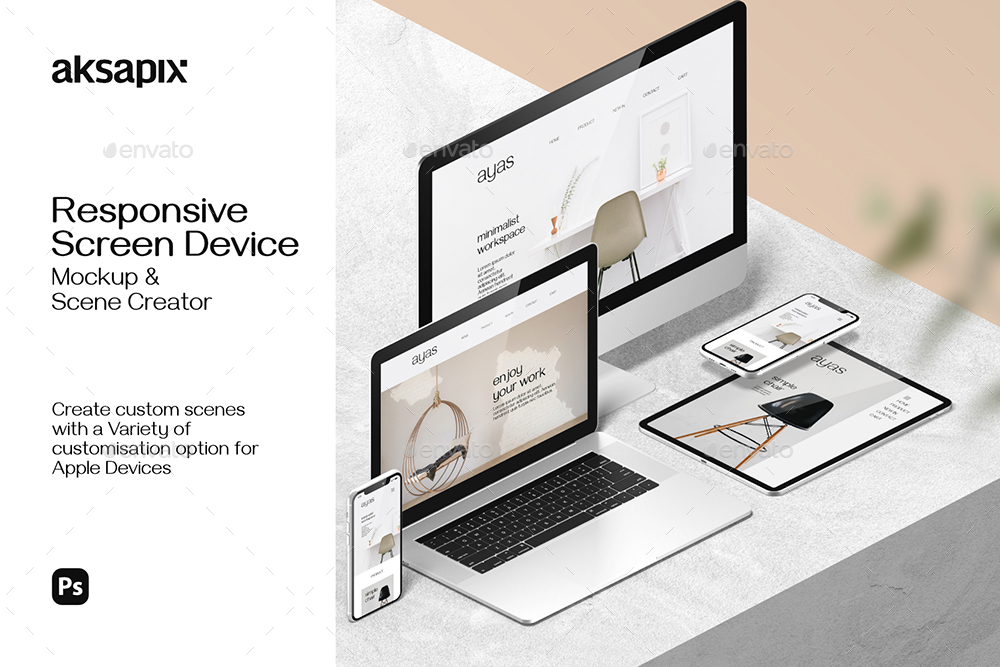 Responsive Screen Device - Mockup Scene Creator, Graphics | GraphicRiver